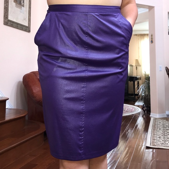 Skirts | Purple Snakeskin Pattern Pencil Skirt | Poshmark